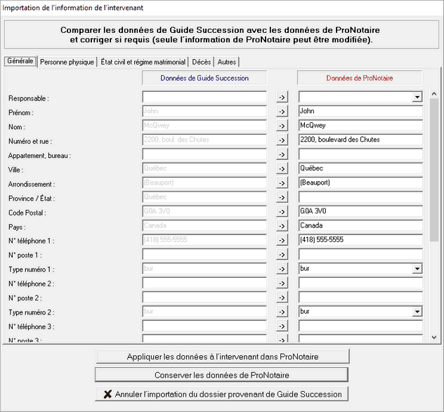 Ajouter un nouveau dossier Guide Succession dans Pronotaire